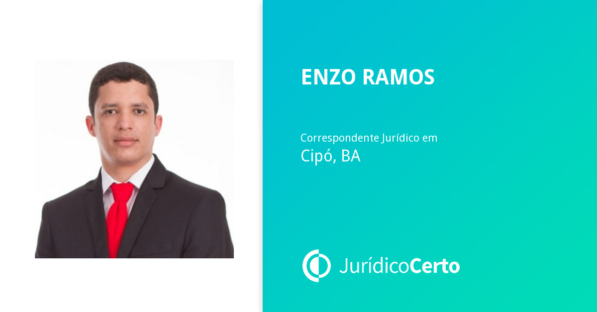 Enzo Ramos, Advogado e Correspondente Jurídico em Cipó, BA | Jurídico Certo