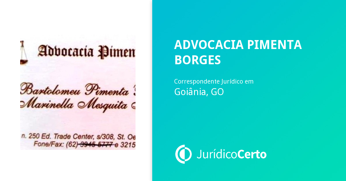 Advocacia Pimenta Borges, Bacharel em Direito e Correspondente Jurídico ...