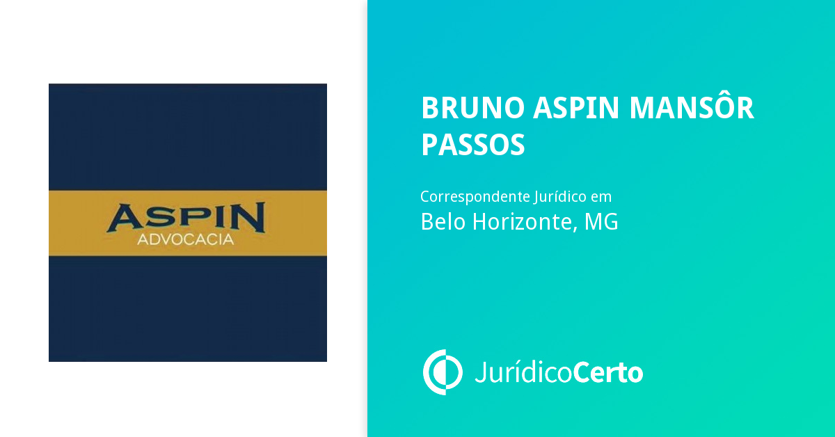Bruno Aspin Mansôr Passos, Bacharel em Direito e Correspondente ...